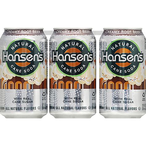 Hansens® Natural Cane Creamy Root Beer Soda 6 12 Fl Oz Cans Root