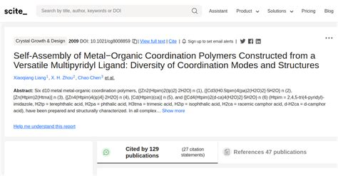 Self Assembly Of Metal−organic Coordination Polymers Constructed From A