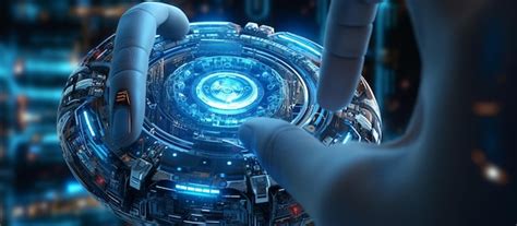 Premium Photo Ai Machine Learning Hand Of Robot Touching On Big Data