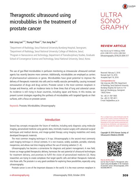 Pdf Theragnostic Ultrasound Using Microbubbles In Treatment Of
