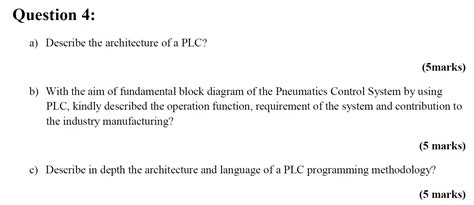 Solved Question 4 A Describe The Architecture Of A PLC Chegg