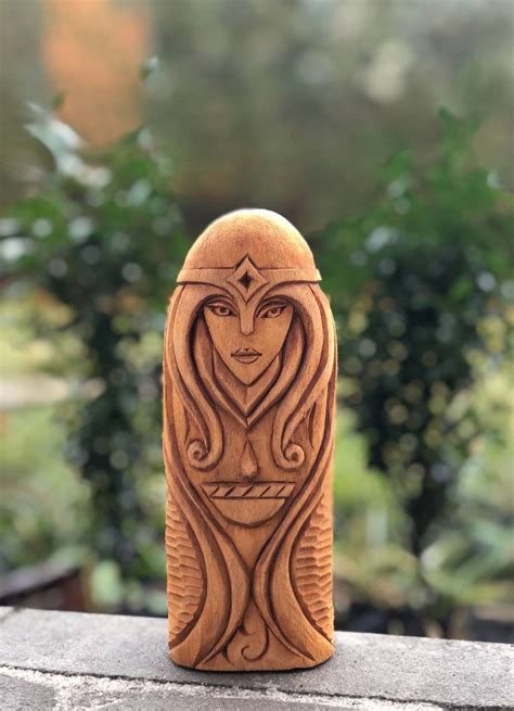 Saga Norse Goddess Statue Saga Wooden Statue Viking Statue Norse