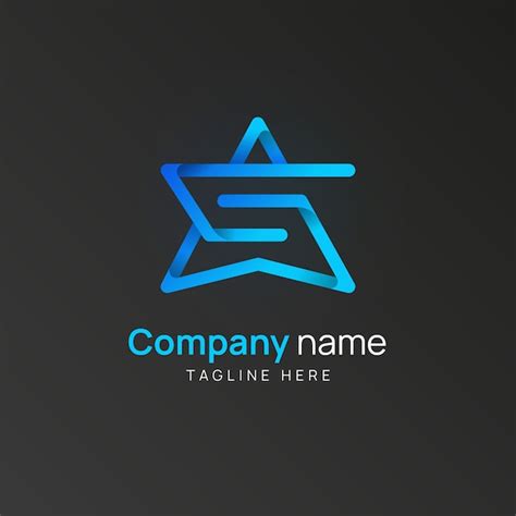 그라데이션 5 스타 로고 템플릿 무료 벡터