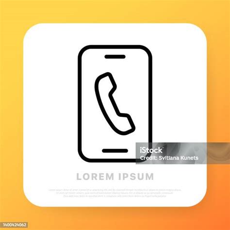 Icône De Ligne Dappel Téléphonique Smartphone Technologie Communication
