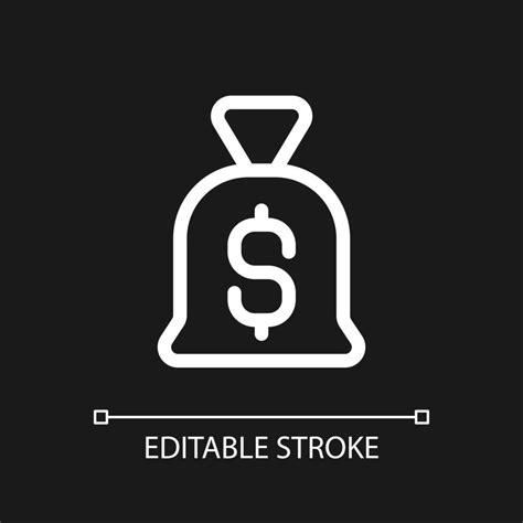 bolso de dinero píxel Perfecto blanco lineal ui icono para oscuro tema