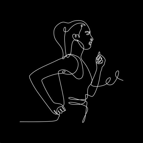 Mujer De Línea Continua De Vector Haciendo Ejercicio 13269346 Vector En