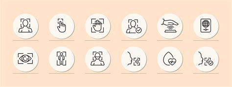 Premium Vector Identification Set Icon Dna Rna Face Recognition Two Factor Verification