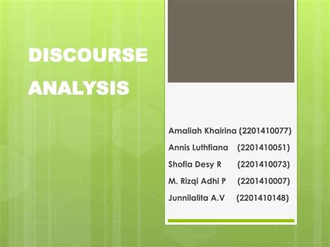 Ppt Discourse Analysis Powerpoint Presentation Free Download Id
