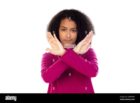 Beautiful Teenager Girl With Pink Sweater Isolated On A White