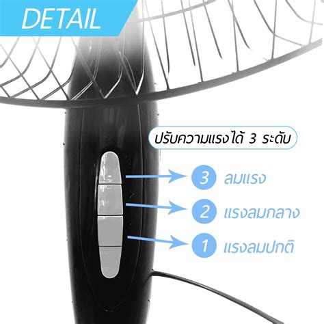 พัดลมอุตสาหกรรมสไลด์ฐานกลม ปรับระดับได้ 16 นิ้ว พัดลม 5ใบพัด พัดลมตั้งพื้น เสียงเงียบ ลดเหลือ ฿399