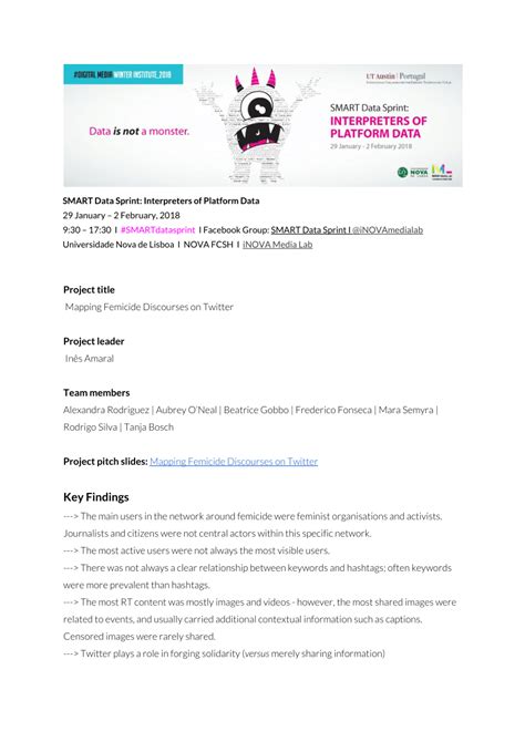 Pdf Mapping Femicide Discourses On Twitter Project Leader