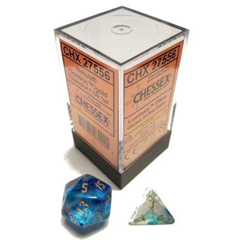 Chessex Dice Nebula Polyhedral Oceanicblue Luminary 7 Game Nerdz