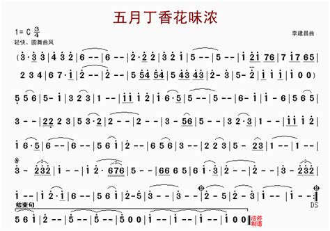 五月丁香花正浓 歌谱 简谱