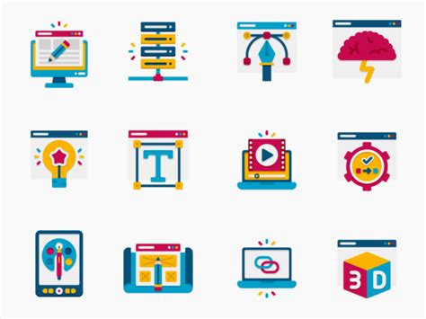 75 Web Design Icon Set Flat Icons