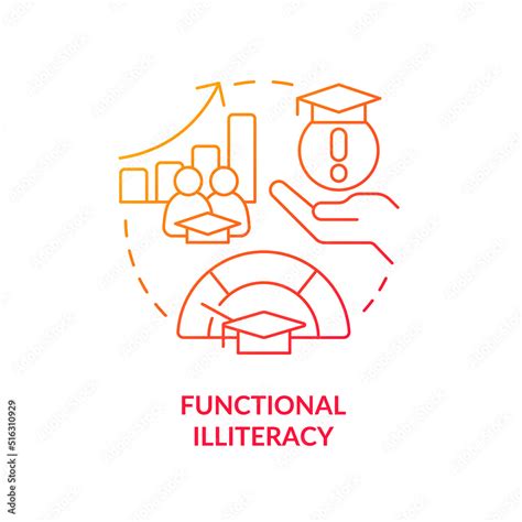Functional Illiteracy Red Gradient Concept Icon Unprofessional Staff