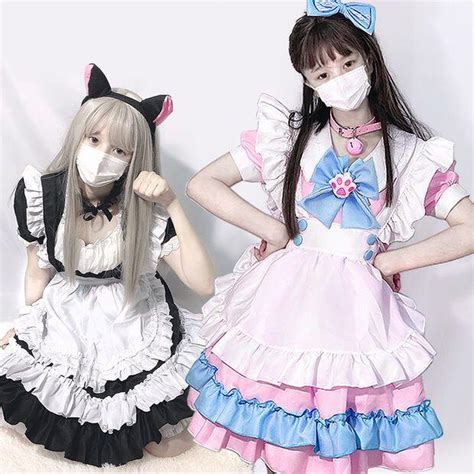 Cos 女仆裝 粉藍色可愛女裝大佬cos 蘿莉洛麗塔 Lo裙套裝二次元 服裝 大碼 露天市集 全台最大的網路購物市集