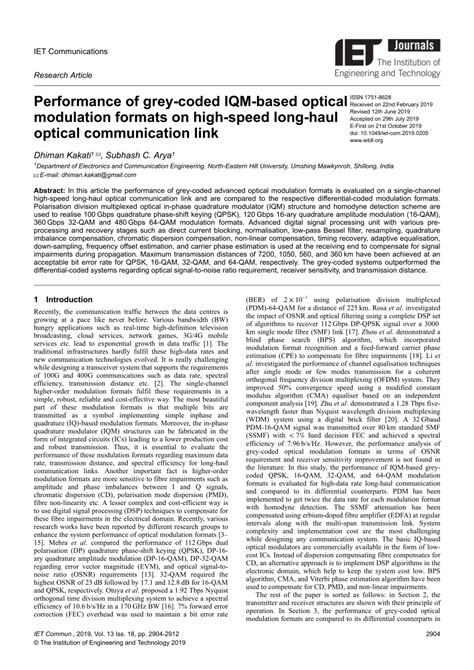 Performance Of Gray Coded Iqm Based Optical Modulation Formats On High Speed Long Haul Optical