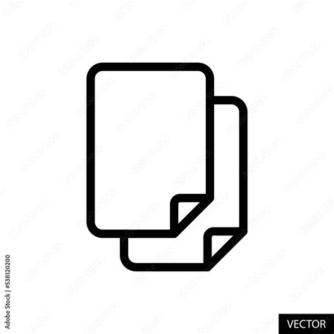 duplicate copy content vector icon in line style design for website