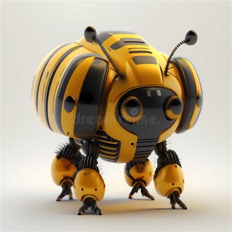 Tiny Bee Robot Generative Ai Stock Illustration Illustration Of