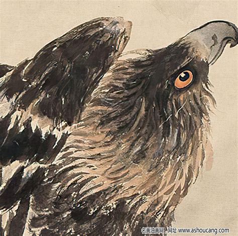 高剑父国画作品 松鹰图2 高清下载 名画油画网