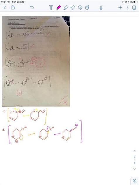 Solved For C D Did I Correct The Resonance Structures Or Chegg