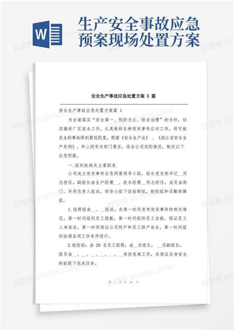安全生产事故应急处置方案5篇word模板免费下载 编号z7pawy4q8 图精灵
