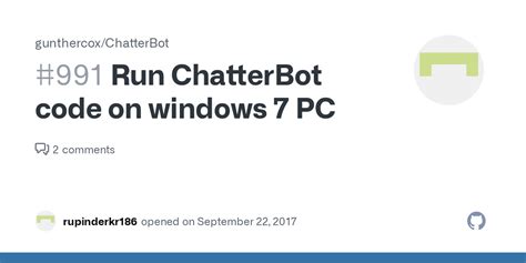 run chatterbot code on windows 7 pc · issue 991 · gunthercox