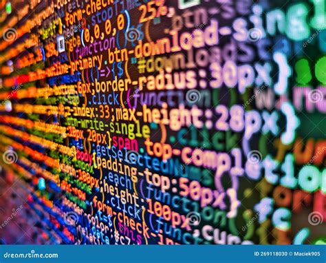 Php Syntax Highlighted React Html Native Concept On Lcd Big Data Database App It Business