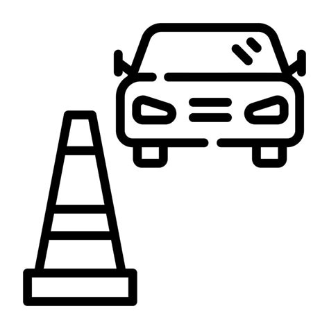 An Icon Of Traffic Cone Line Design 12712539 Vector Art At Vecteezy