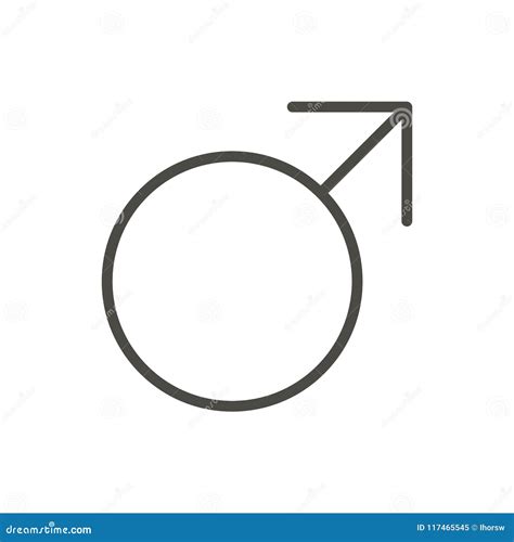 Male Gender Icon Vector Line Man Sex Symbol Isolated Stock Vector