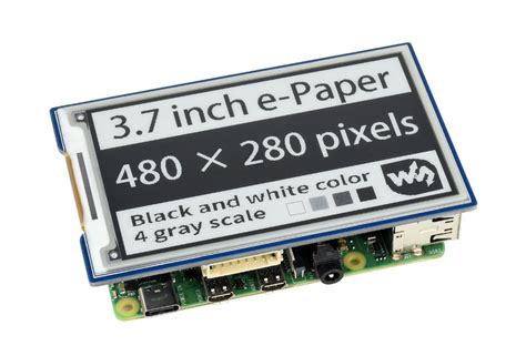 37inch E Paper E Ink Display Hat For Raspberry Pi 480×280 Pixels