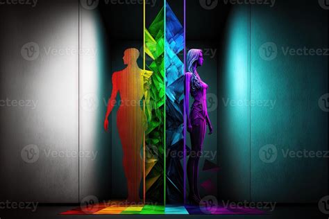 Gender Spectrum Abstract Concept Of Human Diversity Using Different