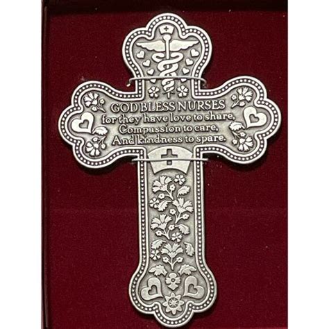 Camco Accents Nurse Placque God Bless Nurses Cap Heart Caduceus