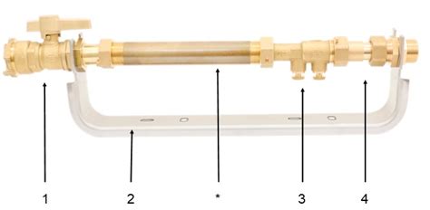 Support long de compteur équipé entrée robinet sphérique droit inviolable PE x écrou
