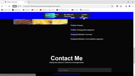 My First Html Css And Javascript Project My Portfolio Youtube