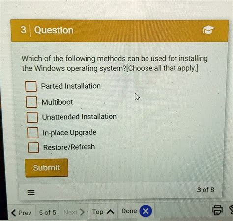 Solved Which Of The Following Methods Can Be Used For Installing The