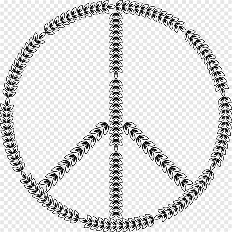 Peace Sign Nature Leaves Wreath Icon Logo Decorative Png Pngegg