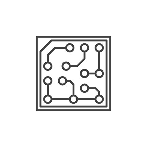 Circuit Board Vector Outline Technology Concept Icon 13090128 Vector