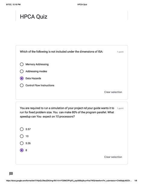 HPC Quiz This Is A Quiz On Parallelism Basics HIgh Performance