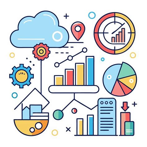 Cloud Computing With Data Analysis And Charts Premium AI Generated Vector