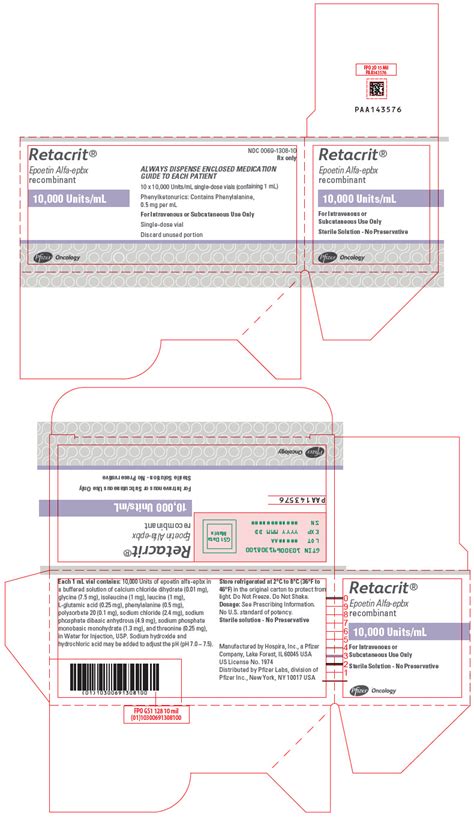 Fda Label For Retacrit Injection Solution Intravenous Subcutaneous Indications Usage
