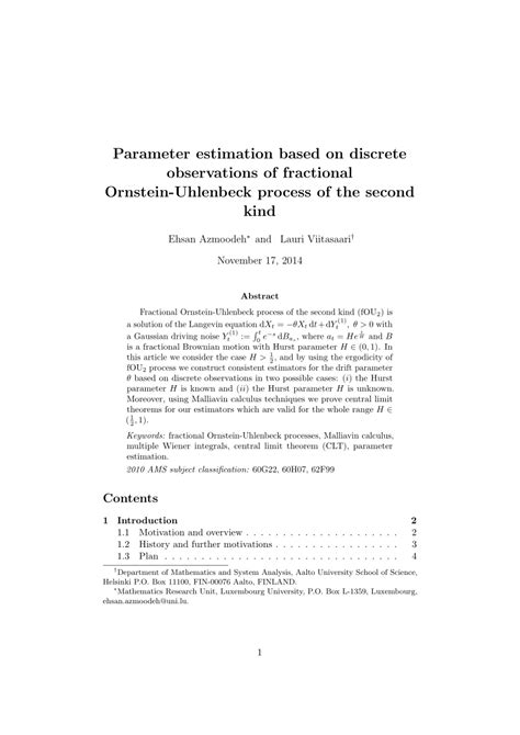 pdf parameter estimation based on discrete observations of fractional