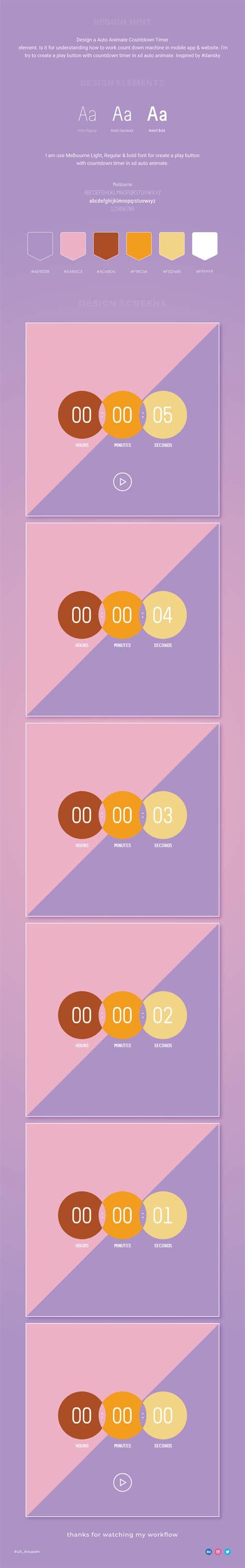 Auto Animate Countdown Timer Design With Play Button Behance