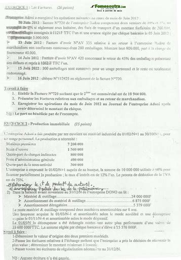 TD Comptabilité BTS Finance Comptabilité et Gestion des Entreprises