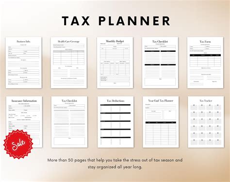 Personal Tax Planner Tax Organizer Financial Planner Tax