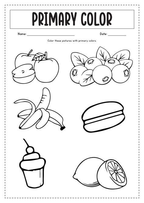 Primary Colors Printable Worksheets Color Theory Worksheet Color