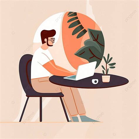 An Uncomplicated Depiction Of A Programmer Seated At A Laptop Photo
