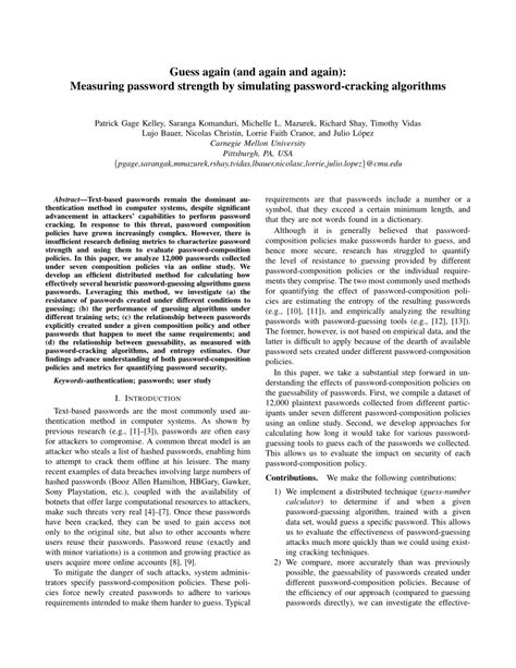 PDF Guess Again And Again And Again Measuring Password Strength By