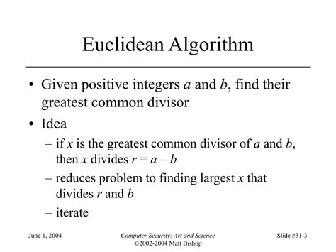 PPT Chapter 31 Euclidean Algorithm PowerPoint Presentation Free