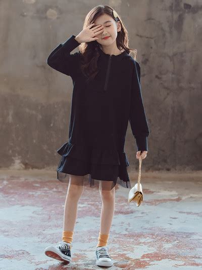 Badu Bg Ежедневна рокля за момичета с дълъг ръкав и закопчаване с цип Badu Bg